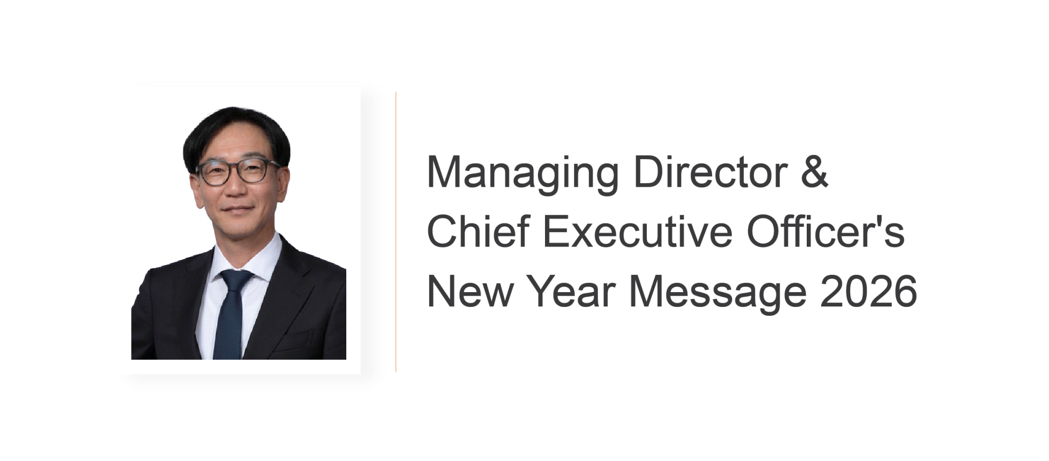 2026 Managing Director & Chief Executive Officer New Year Message ...